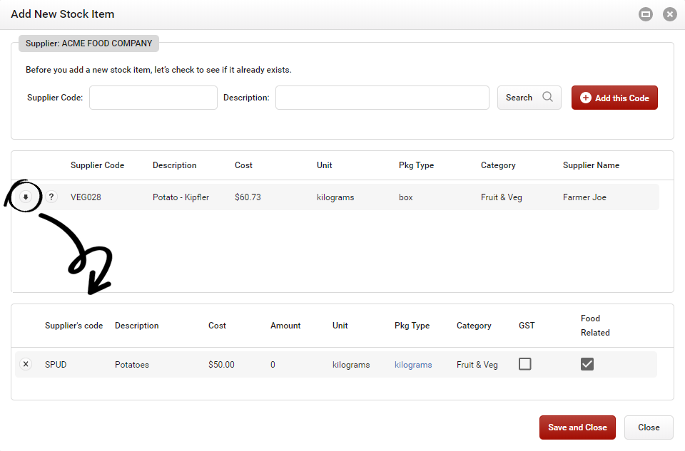 Adding, Editing and Deleting Stock