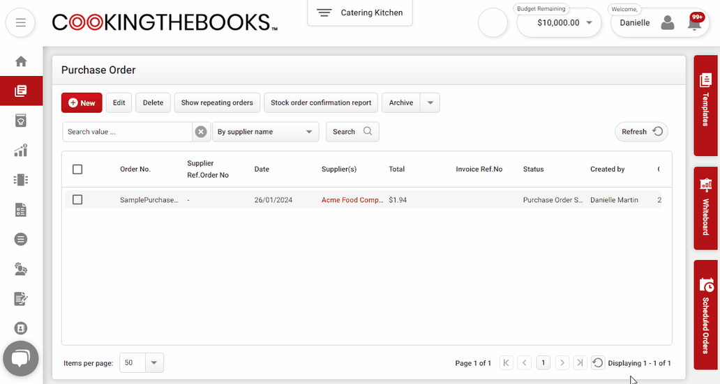 Creating Purchase Order Templates
