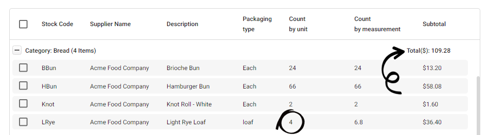 Creating a Stocktake
