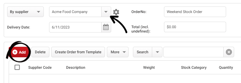 Creating a Purchase Order