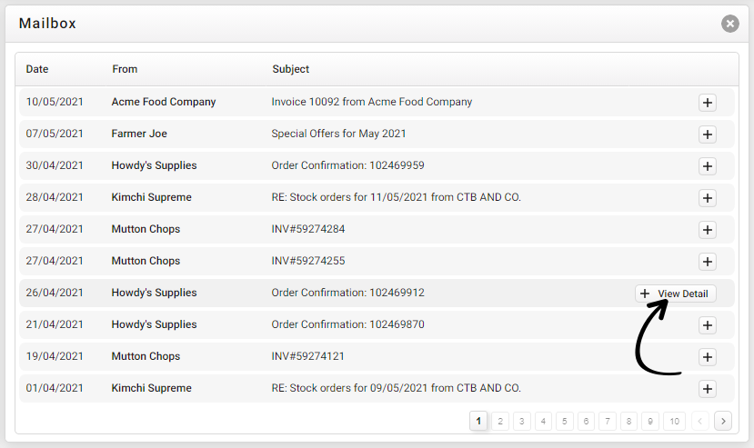 Using the Receiving Orders Mailbox