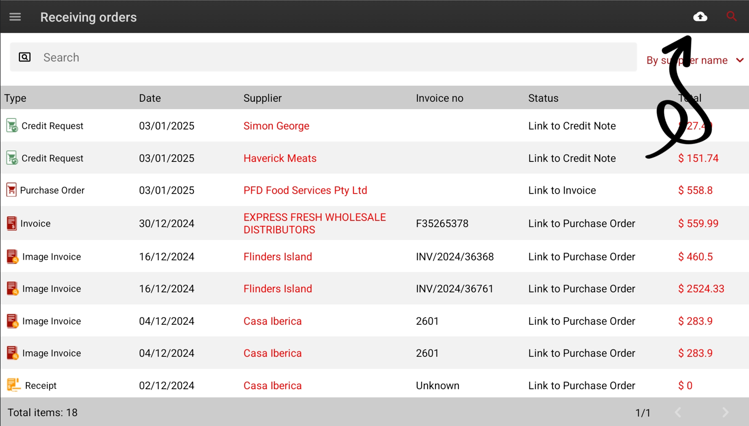 Uploading an Invoice from an Image in the Cooking the Books Pro App
