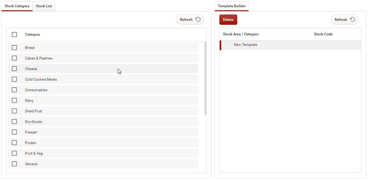 Creating Stocktake Templates