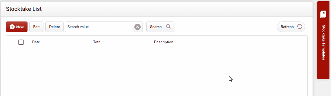 Creating Stocktake Templates