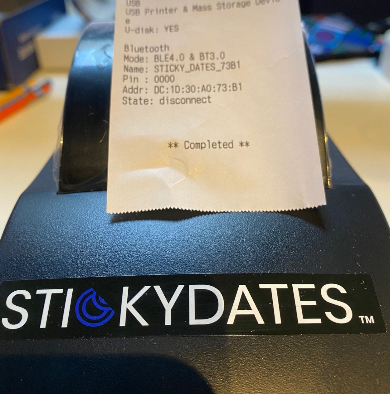 Sticky Dates Printer Setup
