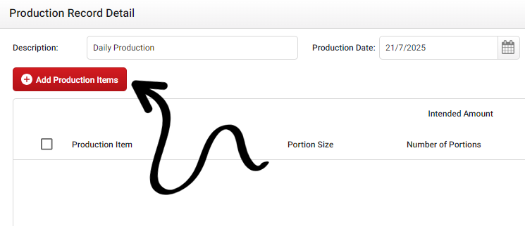 Creating a Production Record