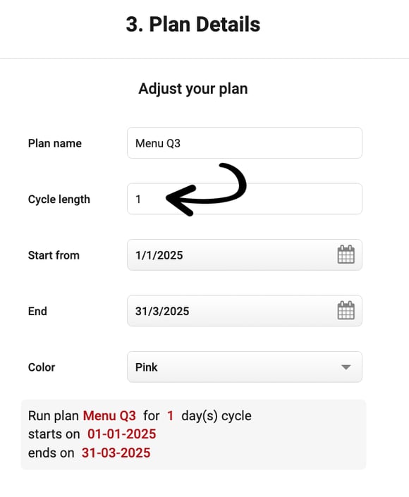 Managing Your Cycle Menus