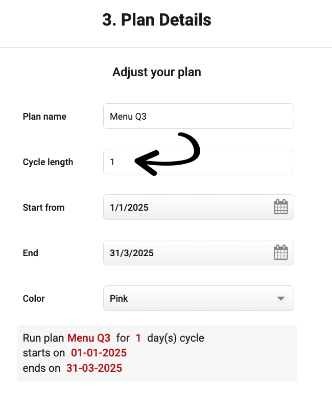 Managing Your Cycle Menus