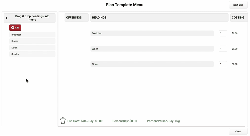 Managing Your Cycle Menus