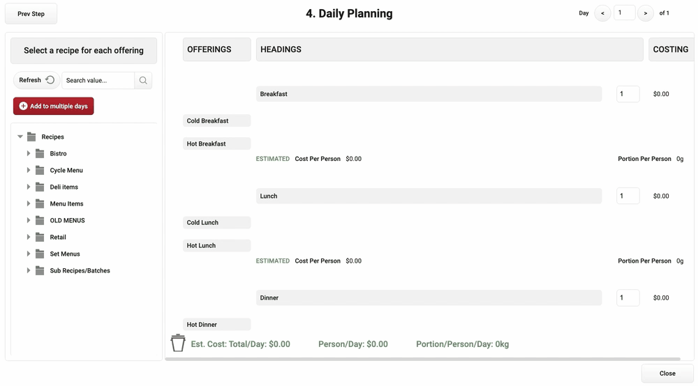 Managing Your Cycle Menus