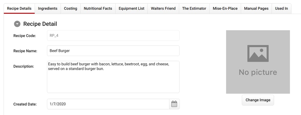 Creating a Recipe
