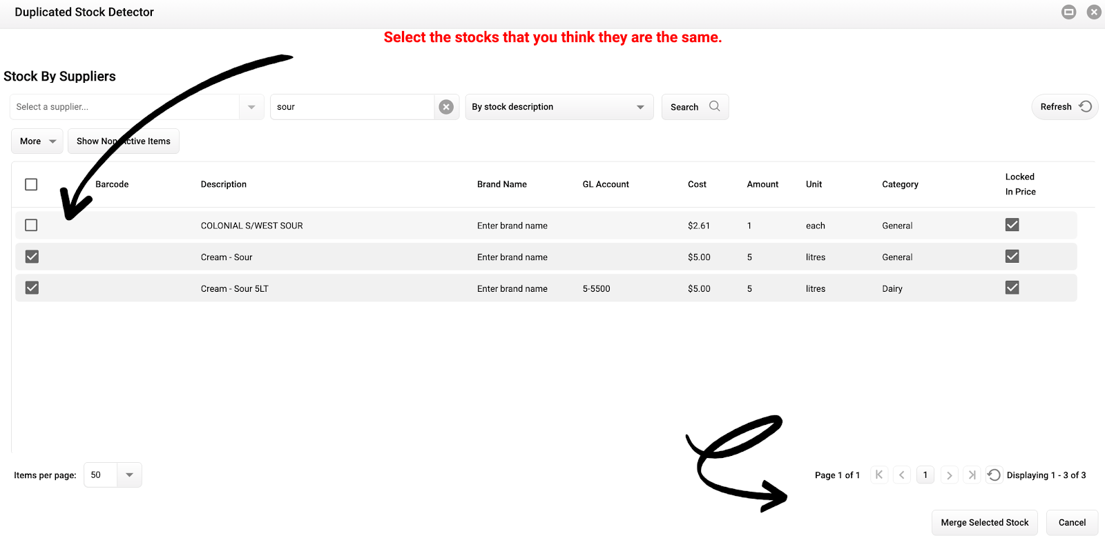 Merging Duplicated Stock